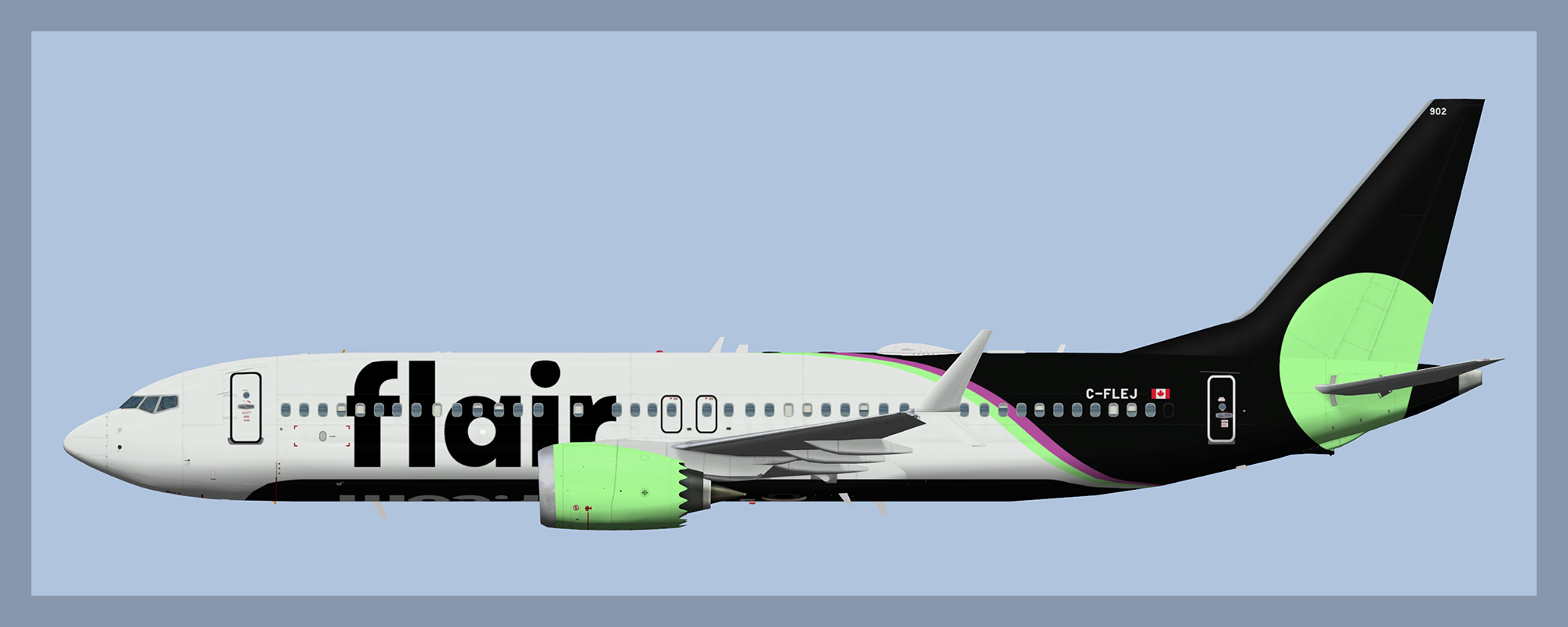 Flair Airlines Boeing 737 MAX8 (FSP Model) – ATCO Repaints