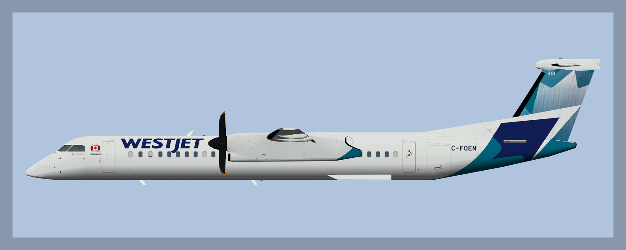 Westjet Encore Dash 8-Q400 (AIG Model) – ATCO Repaints