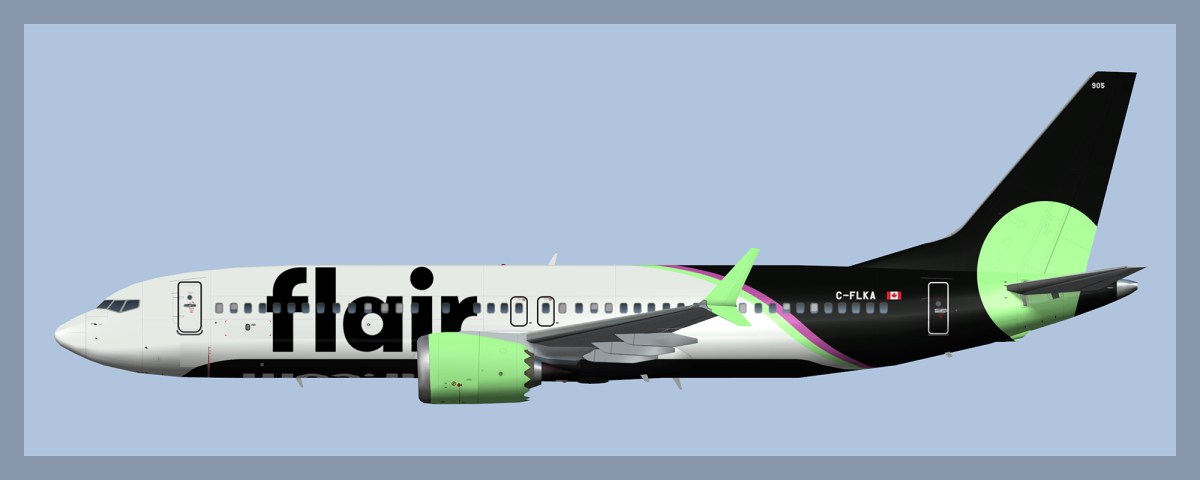 Flair Airlines Boeing 737-MAX8 Fleet 2024 (AIA Model) – ATCO Repaints